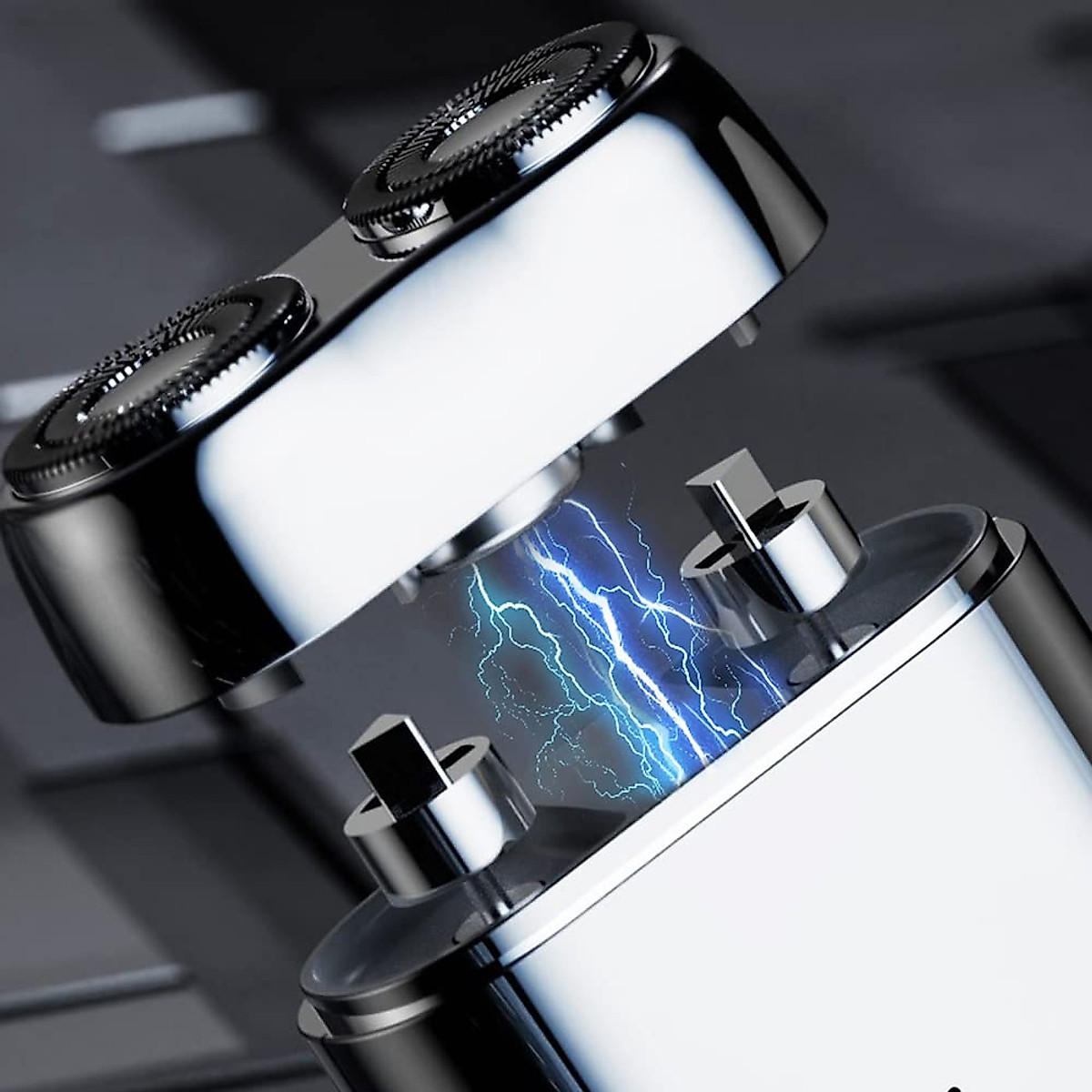 Waterproof Portable USB Men's Shaver - VALINK Double Head 3D Floating Rotary USB rechargeable Cordless Electric Razors Wet and Dry Use