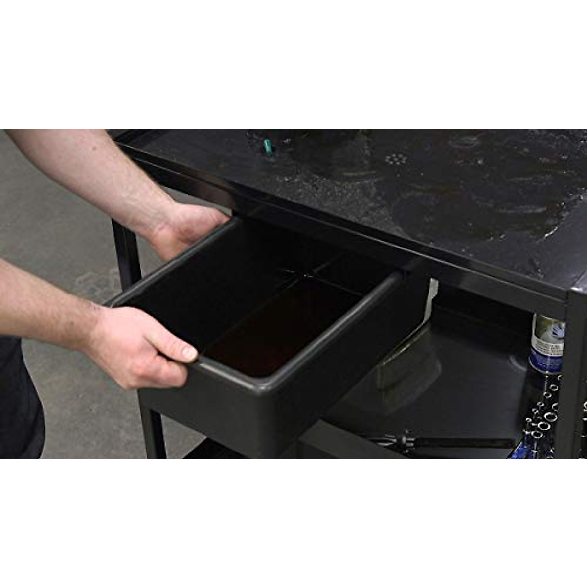 Eastwood Tear Down Table 27x16 Inch Work Space Two Storage Locking Shelves