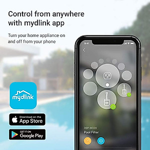 D-Link Wi-Fi Smart Outdoor Plug with 2 Outlets and 1 USB Port, No Hub Required, Works with Google Assistant (DSP-W320-US) , Black