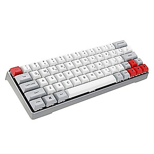 Teerwere Gaming Keyboard 64 Key Aluminum Alloy Case PBT Keycaps Hot Swappable RGB Mechanical Keyboard Brown Switch Gray Aluminum Alloy Case Mechanical Gaming Keyboard (Color : Pink, Size : One Size)