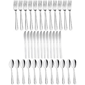 36-Piece Stainless Steel Silverware Set, Dishwasher Safe, Food Grade Flatware Cutlery Set for Home, Kitchen and Restaurant