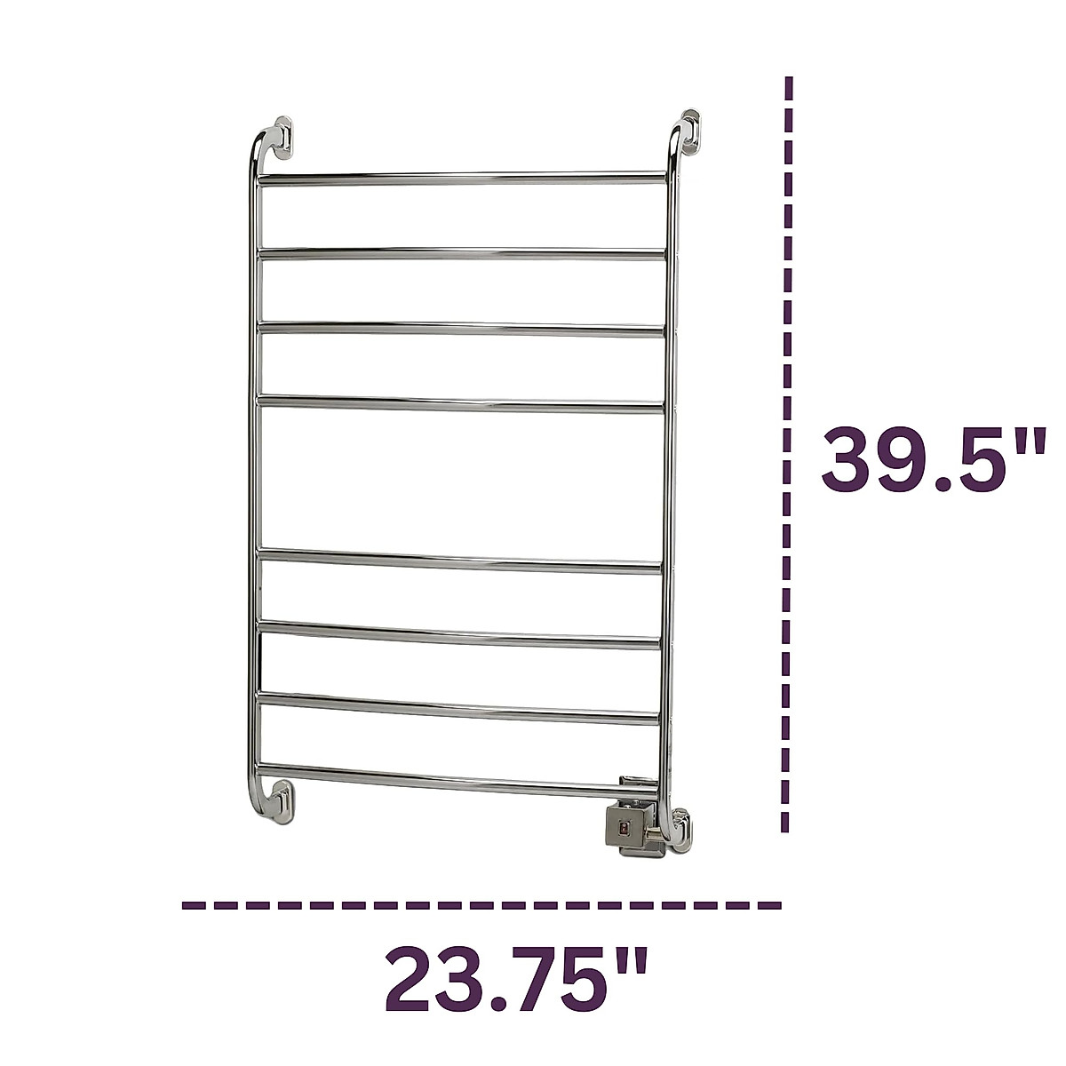 Warmrails Kensington Towel Warmer - Wall Mounted Towel Warmer Rack for Drying Towels and Garments - 39.5-Inch Chrome Finish Frame - Model HSKC