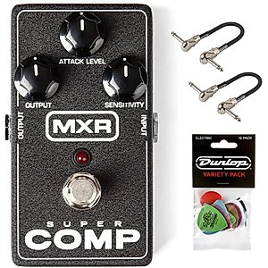 Briskdrop MXR M132 Super Comp Compressor Bundle with 2 MXR Patch Cables and Dunlop Pick Pack