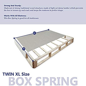 Mattress Solution Fully Assembled Wood Traditional Boxspring/Foundation for Mattress, Twin XL, Gray And White