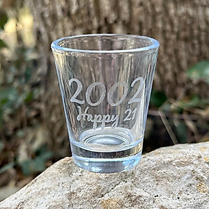 2oz 2002 Happy 21 Shot Glass