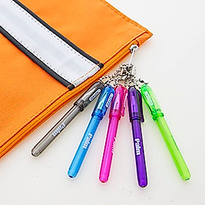 BAZIC Ballpoint Pen Palm Mini Pens w/Key Ring, Black Ink 1.0 mm Bold Point (5/Pack), 1-Pack