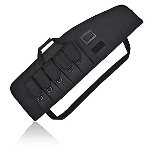 AUMTISC AR 15 Soft Rifle Gun Case, Tactical Shooting Range Rifle Gun Bag with 5 Pouches and Ajustable Shoulder Strap, Black 39 Inch