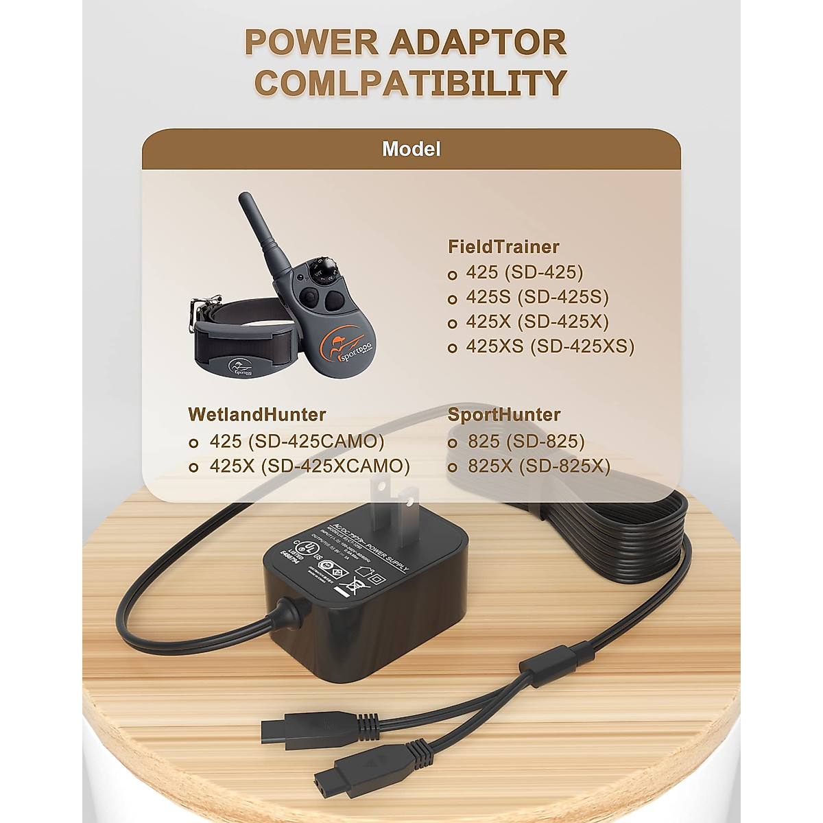 Replacement for SportDog 5V Charger for Sportdog Charger Replacement Charger SD-425, SD-425S, SD-425CAMO, and SD-825 Collar Receiver and Remote Trainer…