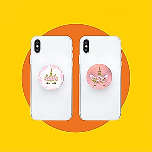 Cell Phone Stand Finger Holder - Pink Rose Flower Gold Unicorn (3 Pack)