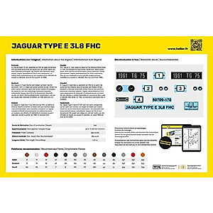 Heller 80709 Jaguar Type E 3L8 FHC Plastic Model Kit, 1:24 Scale