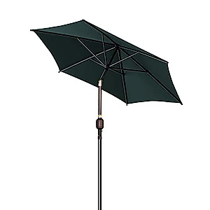 Sundale Outdoor 7.2 ft Patio Umbrella Table Market Umbrella with Push Button Tilt, Polyester Umbrella for Garden, Deck, Backyard, Pool (BLACK)
