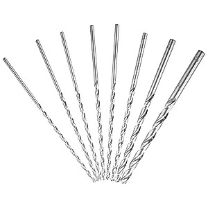 Murtenze 8Pcs 200mm Extra Long Twist Drill Bit Set, High-Speed Steel Straight Shank Twist Drill Bit for Wood Plastic and Aluminum(4/4.2/4.5/5/ 5.2/6/ 8/ 10mm)