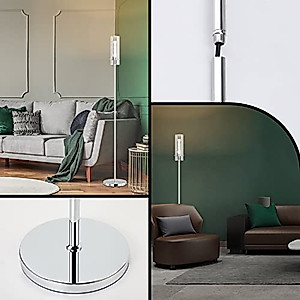 Ralbay Chrome Floor Lamp, Glass LED Floor Lamp Chrome Tall Floor Lamp,Modern Torchiere LED Floor Lamp,Chrome Glass Floor Lamp for Living Room, Silver Slender Glass Standing Lamp for Bedroom