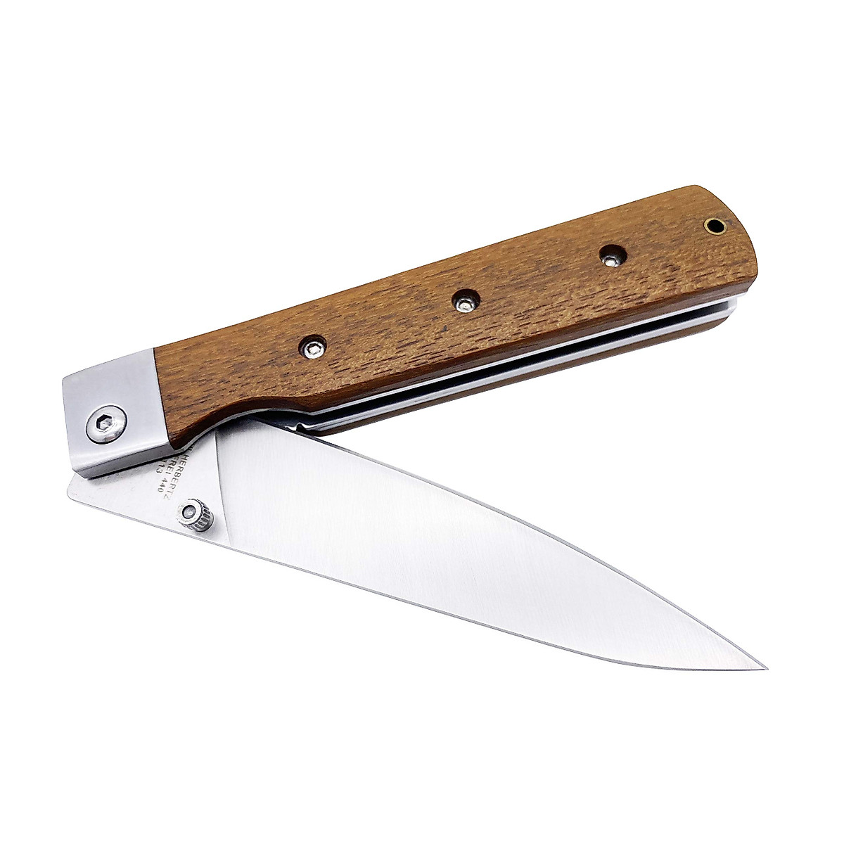 Herbertz Germany Extremely Sharp Pocket Folding Kitchen Chef Knife Paring Utility Knife Natural Rosewood 440 Stainless Steel Japanese Style