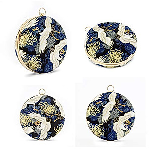 zebrum Womens Evening Clutch Bag Designer Evening Handbag Hand Bag,Lady Party Wedding Clutch Purse (Blue-Big round)