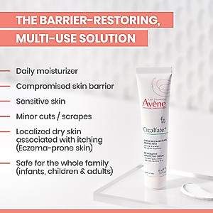 Avene Cicalfate+ Restorative Protective Cream, postbiotic skincare for sensitive skin, helps restore skin barrier, face and body, safe for infants, children and adults, 1.3 Fl Oz