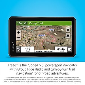 Garmin Tread Powersport Off-Road Navigator with Group Ride Radio, Group Tracking and Voice Communication, 5.5" Display, 010-02406-00,Black