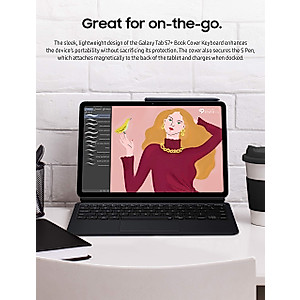 Samsung Galaxy Tab S7+ Keyboard, Black (EF-DT970UBEGUJ) (Renewed)
