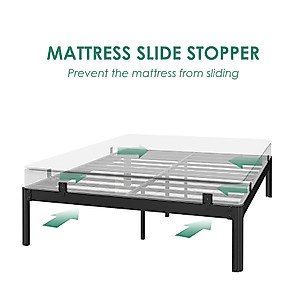 LAKKURI 6 Pcs Mattress Slide Stopper for Queen Bed Frame, Non Slip Mattress Gripper, Cute Mattress Stoppers to Prevent Sliding, Wide Adaptation Range, Easy Installation, Black #30_04