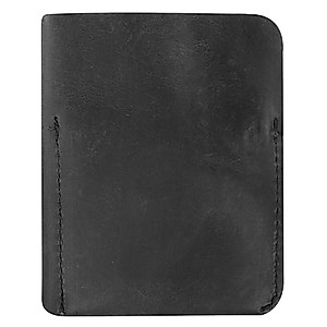 Hide & Drink, Bifold Card Holder Handmade from Full Grain Leather, Credit Card Storage, Money Organizer, Cash Case, Minimalist Wallet :: Charcoal Black
