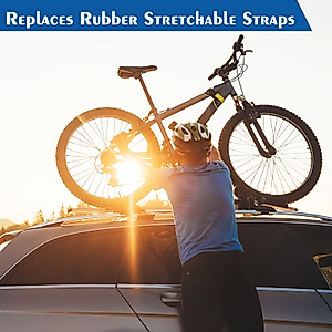 Bike Rack Strap, Bike Wheel Stabilizer Straps, Replacement Rubber Straps Accessory Strap Kit, Adjustable, Bicycle Wheel Stabilizer Straps 4 Pack Compatible with Thule 534