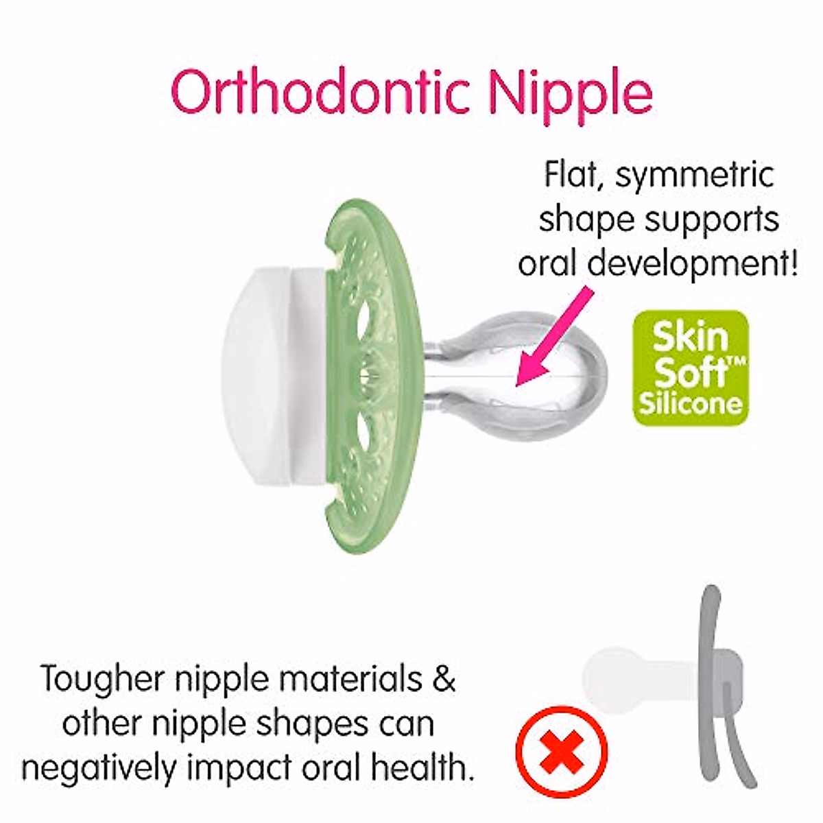 MAM Variety Pack Baby Pacifier, Includes 3 Types of Pacifiers, Nipple Shape Helps Promote Healthy Oral Development, 6-16 Months, Unisex, 3 Count (Pack of 1)