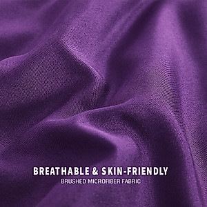 Exclusivo Mezcla Lightweight Reversible 2-Piece Comforter Set All Seasons, Down Alternative Comforter with 1 Pillow Sham, Twin Size, Deep Purple/Lilac