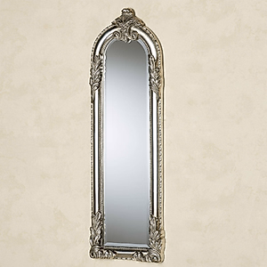 Touch of Class Royal Acanthus Panel Wall Mirror - Resin - Antique Silver - Beveled Glass - Victorian Style Accent Mirrors for Bedroom, Living Room, Dining Room, Hallway, Entryway, Foyer, Office