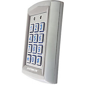 Seco-Larm SK-1323-SDQ Enforcer Sealed Housing Weatherproof Stand-Alone Digital Access Keypad; 12-24 VAC/VDC Operation; 2 Multi-Colored Status LEDs; Backlit Keys; 2 Egress Inputs, 1 Door Sensor Input