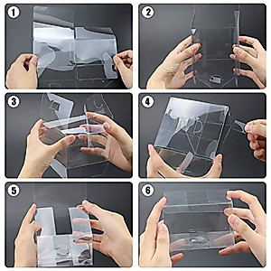 LEMEOSO 30Pcs Clear Favor Boxes 4 x 4 x 2.5 Inch Transparent Plastic Boxes for Packaging Party Favors Treats Candy Macaron Strawberries