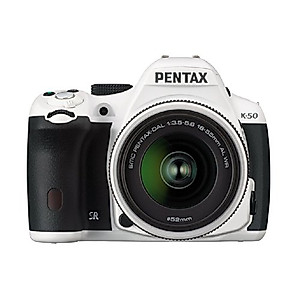 Pentax K-50 16MP Digital SLR Camera Kit with DA L 18-55mm WR f3.5-5.6 Lens (White)