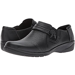 Clarks Women's Cheyn Madi Loafer, Black Tumbled Leather, 8.5 M US