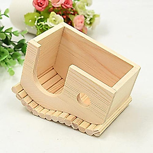 Wooden Hamster House for Small Pet, Hanging Wooden Swing,Chew Toy, Small Animal Hideout Arched Platform Nesting Habitat for Gerbils Guinea Pigs Hedgehog