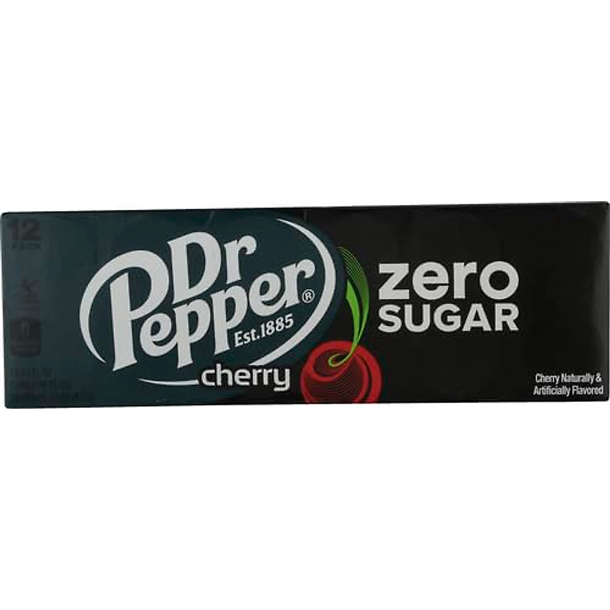 Dr Pepper Cherry Zero Sugar Soda, 12 fl oz cans (Pack of 12)