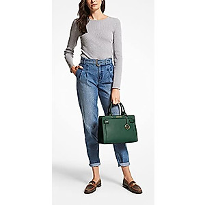Michael Kors MICHAEL Michael Kors Rayne MD EW Satchel bundled with Trifold Wallet Purse Hook (Racing Green)