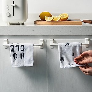 Cabinet Door Towel Rack Punch-Free wall橱柜门毛巾架免打孔壁挂门后收纳挂架浴室免钉单杆毛巾架抹布挂杆 Kitchen Accessories