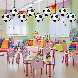 Yexiya 32 Pcs Soccer Ball Cutout Paper Soccer Party Decorations Soccer Party Favor Football Banner Bulletin Board Sports Theme Party Supplies with Glue Point for Classroom Boys Soccer Fans Birthday