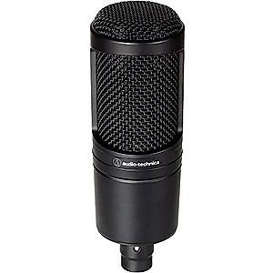 Audio-Technica AT2020 Cardioid Condenser Studio XLR Microphone, Ideal for Project/Home Studio Applications,Black