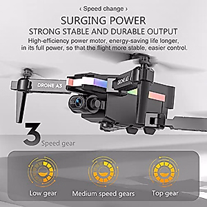 Drone with Camera for Adults - Foldable Mini Drone with Dual 4k HD Fpv Camera Remote Control Toys Gifts for Boys Girls with Altitude Hold, Headless Mode, Speed Adjustment (Black B)