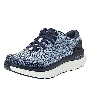 Alegria Rok n Roll Roll On 2 - Energizing Suppot for Effortless Movement – Slip-Resistant with Arch Support - Athletic Sneaker – Walking Shoes Indigo 8-8.5 M US