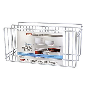 Panacea Grayline 40126, Large Two Shelf Organizer, White
