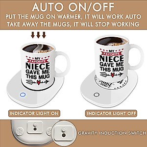 Aunt Gifts, Gifts for Aunt Mothers Day, Best Aunt Ever Gifts from Niece/Nephew, Birthday Gift for Aunt, Smart Warmer Thermostat Coaster with Mug, Beverage Warmer Maintain Temperature 120℉-140℉