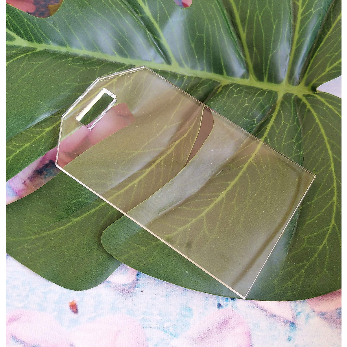 10pcs Acrylic Laser Cut Reserved Tags，Luggage Tag Wedding Place Cards，Acrylic Reserve Seating Tag，Blank Acrylic Keychain (Clear)