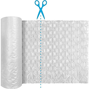 JZBRAIN Air Cushion Film Bubble Cushioning Wrap Inflatable Air Pillow Film Roll for Packaging, 1 Roll 400mm X 290mm X 300m X 0.02mm, ONLY Compatible with JZBRAIN 056C/YE310 Air Pillow Machine (74005)