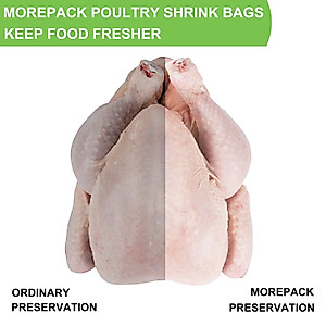 Poultry Shrink Bags 13"x18" 50Pack Clear Poultry Heat Shrink Wrap BPA Free Freezer with 50 Zip Ties,50PCS Freezer Labels and a Silicone Straw for Chickens,Rabbits