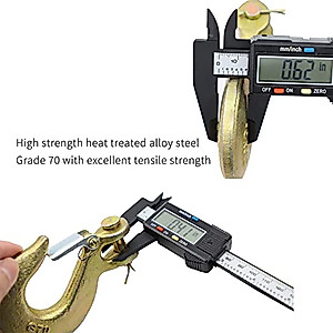 ESUDNT 5/16 Inch Thickened Clevis Hook G70 Heavy Duty Safety Chain Hooks for Trailer, Truck, Winch (2 Pack)