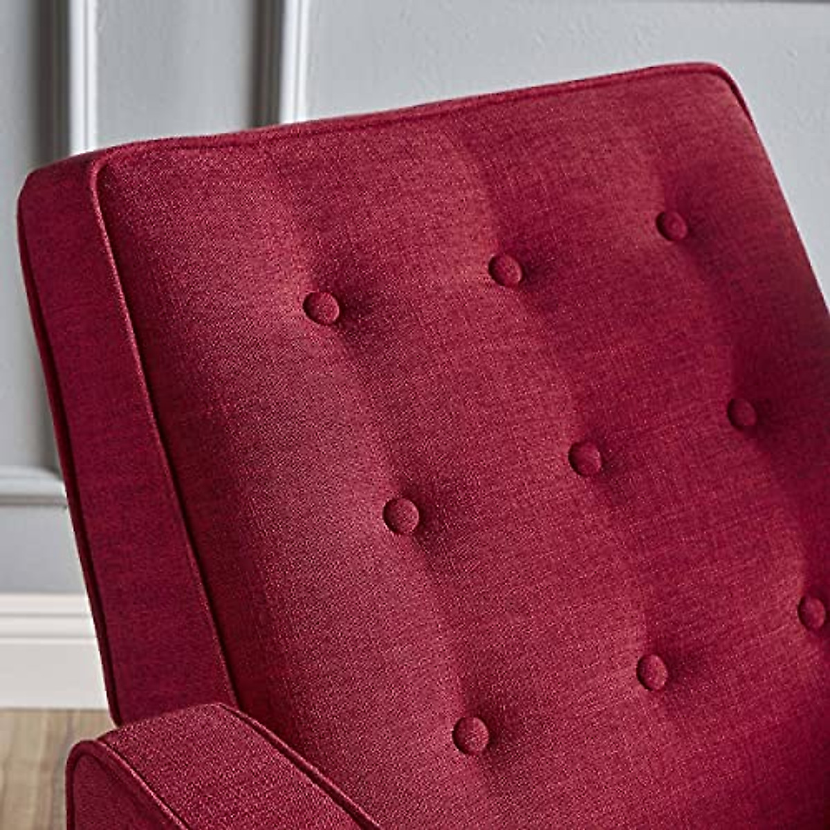 Christopher Knight Home GDFStudio Mason Mid-Century Modern Tuft Back Recliner (Qty of 1, Fabric/Red).