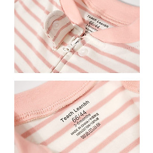 Teach Leanbh Baby Boys Girls 3 Pack Footless Pajamas Cotton Long Sleeve 2 Way Zipper Romper Sleep and Play (as1, age, 3_months, 6_months, Baby, Purple/Flower, 3-6 Months)