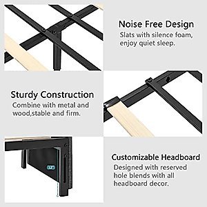 Alohappy Upholstered King Size Platform Bed Frame with 3 Storage Drawers, Mattress Foundation with Wooden Slats Support, Double-Row Support Bars, No Box Spring Needed, Dark Grey