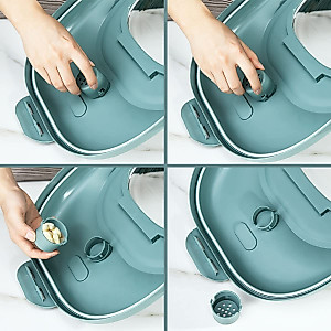 SUT Green Rice Food Storage Container, Collapsible 20 to 50 Lbs Dispenser Bin, Dry Food Container with Locking Lid and Rolling Wheel, Dog Cat Food Storage Container, Kitchen Pantry Organization Holder